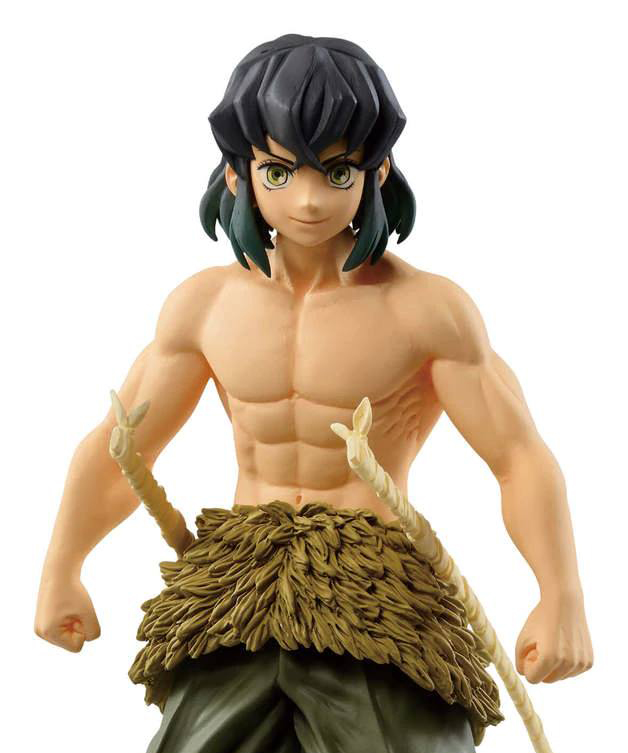 Figura Inosuke Hashibira sin mascara (azul)